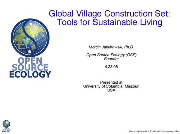 Slide 1 - Open Source Ecology